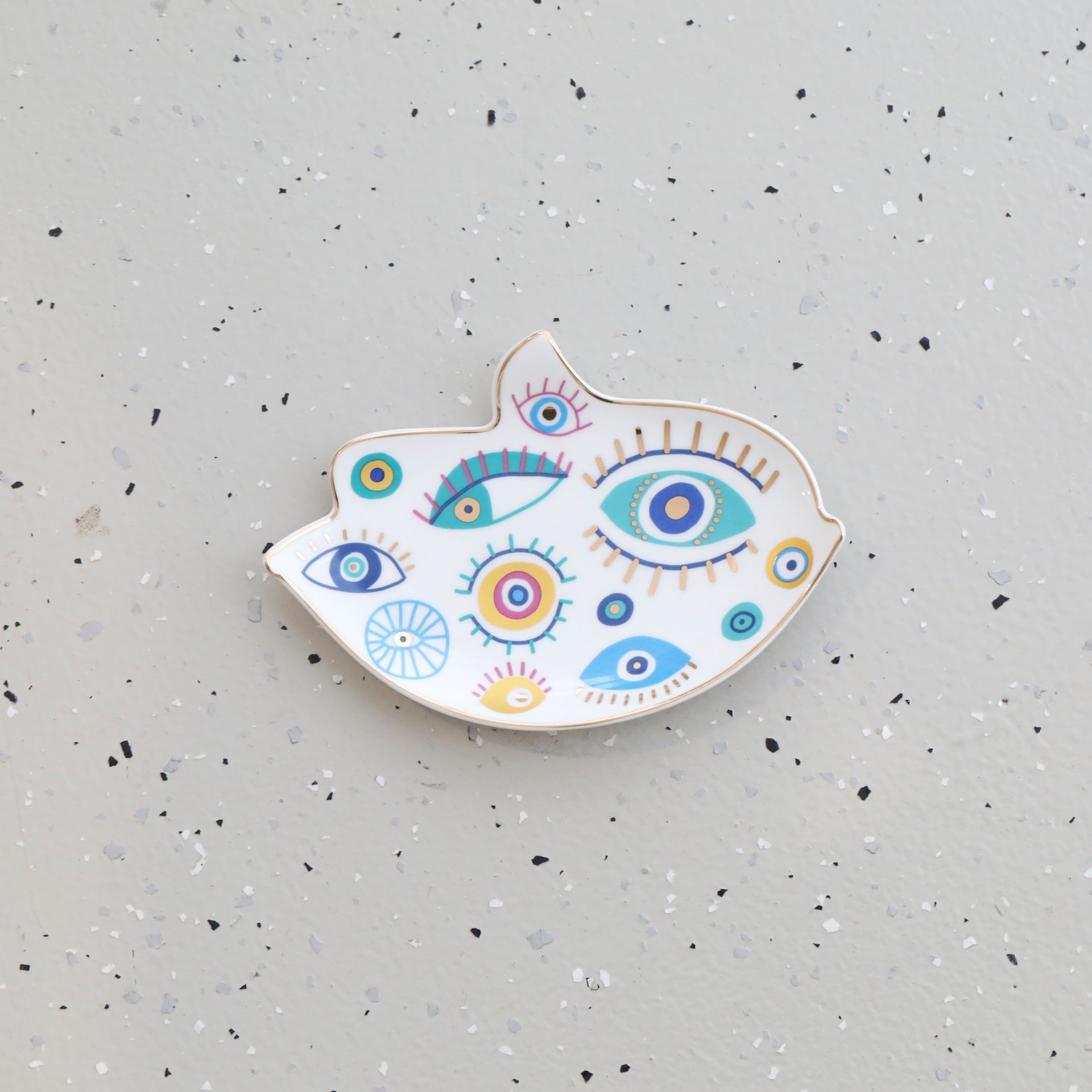 Ceramic Jewellery Display Plate | Unique Eye Pattern Design | MRS V