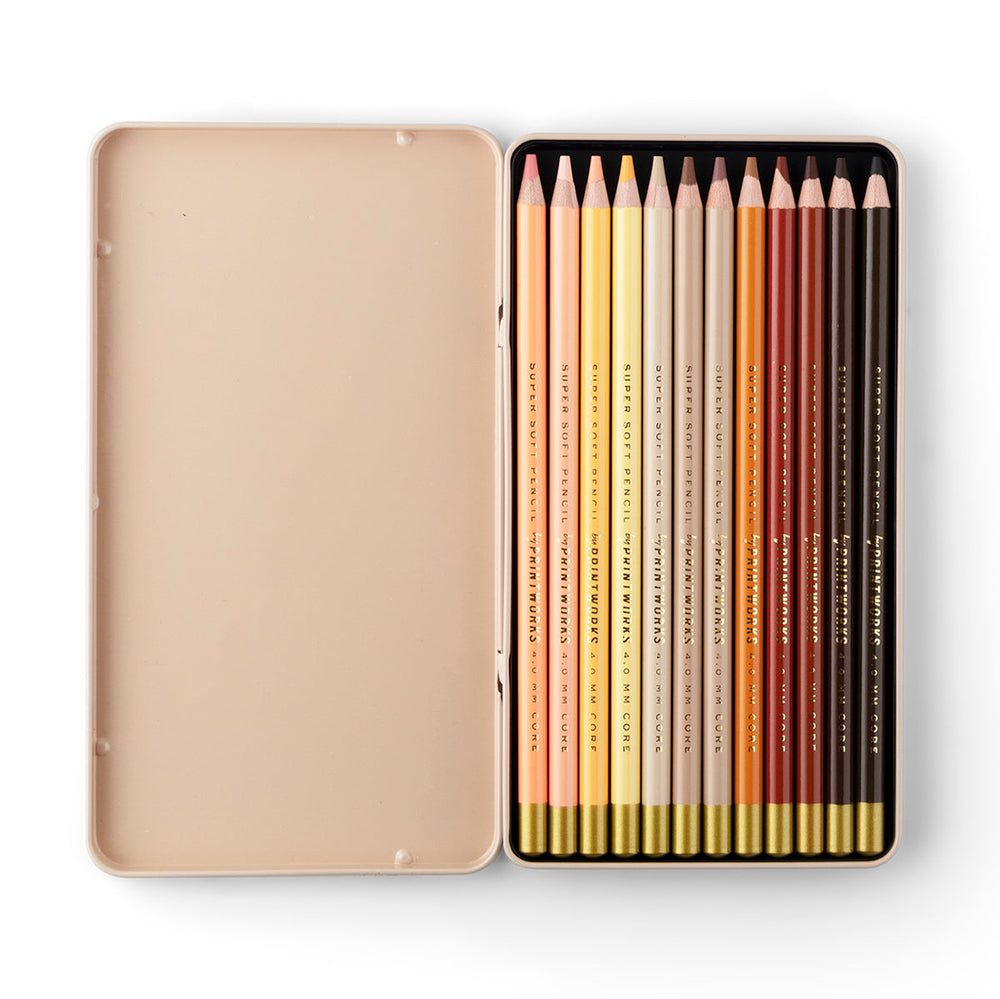 Skin Tone Coloured Pencil Set | 12 Super Soft Pencils | MRS V